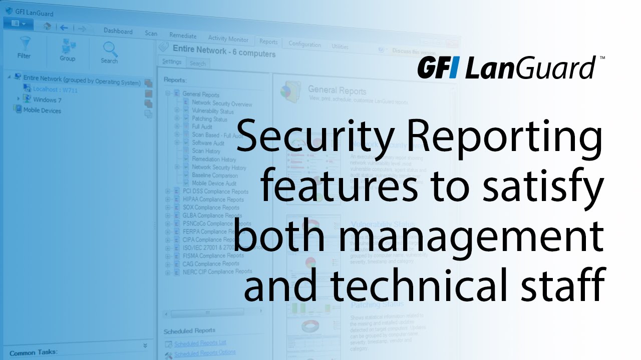 GFI LanGuard | Security Reporting features to satisfy both management ...