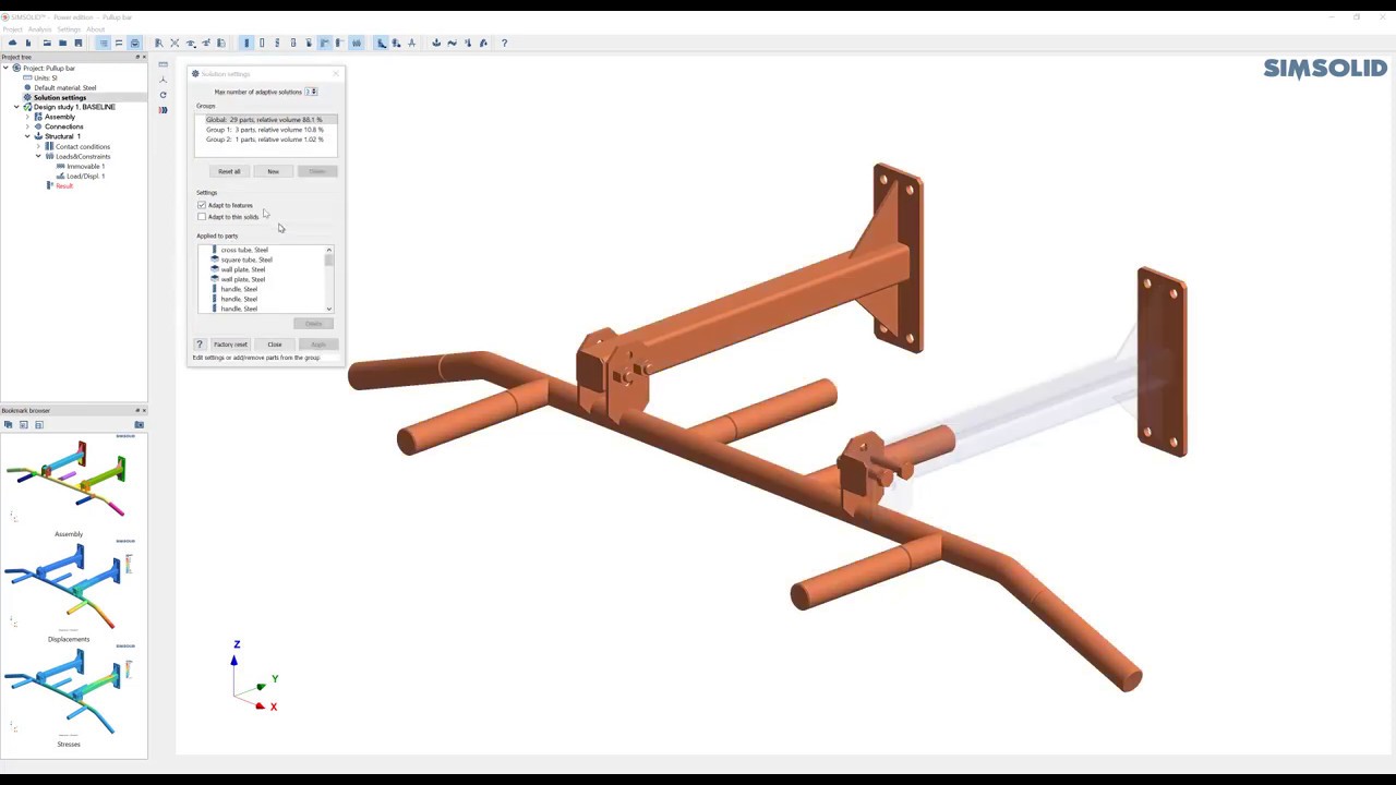 SimSolid solution settings - YouTube