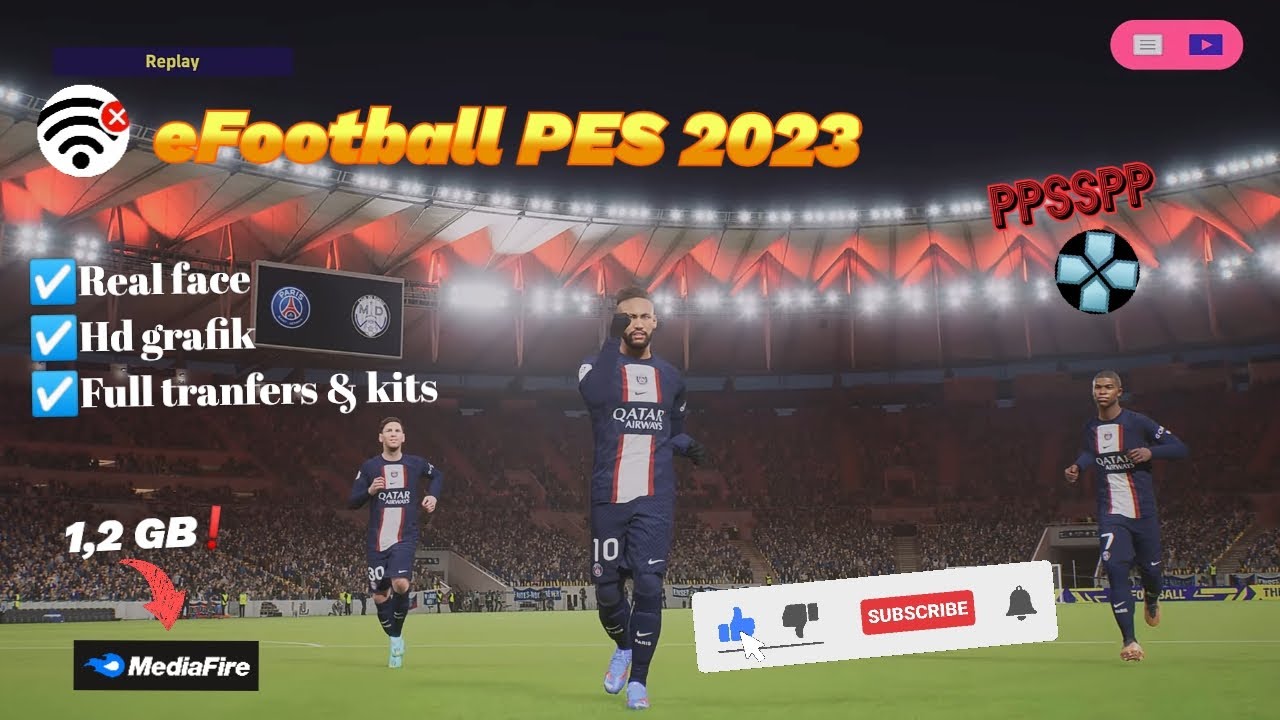 eFootball PES 2023 PPSSPP Real Face Grafik HD New Update Kits Transfer ...