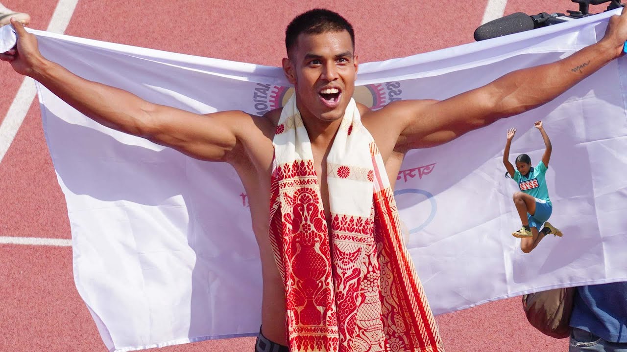 100m Final Men || Amlan and Elakiya New Games Record. 36th National ...