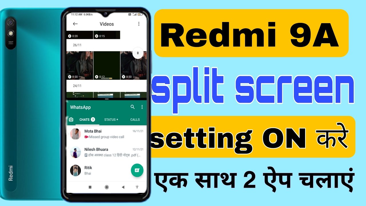 redmi 9A split screen | redmi 9a main split screen setting on kaise ...