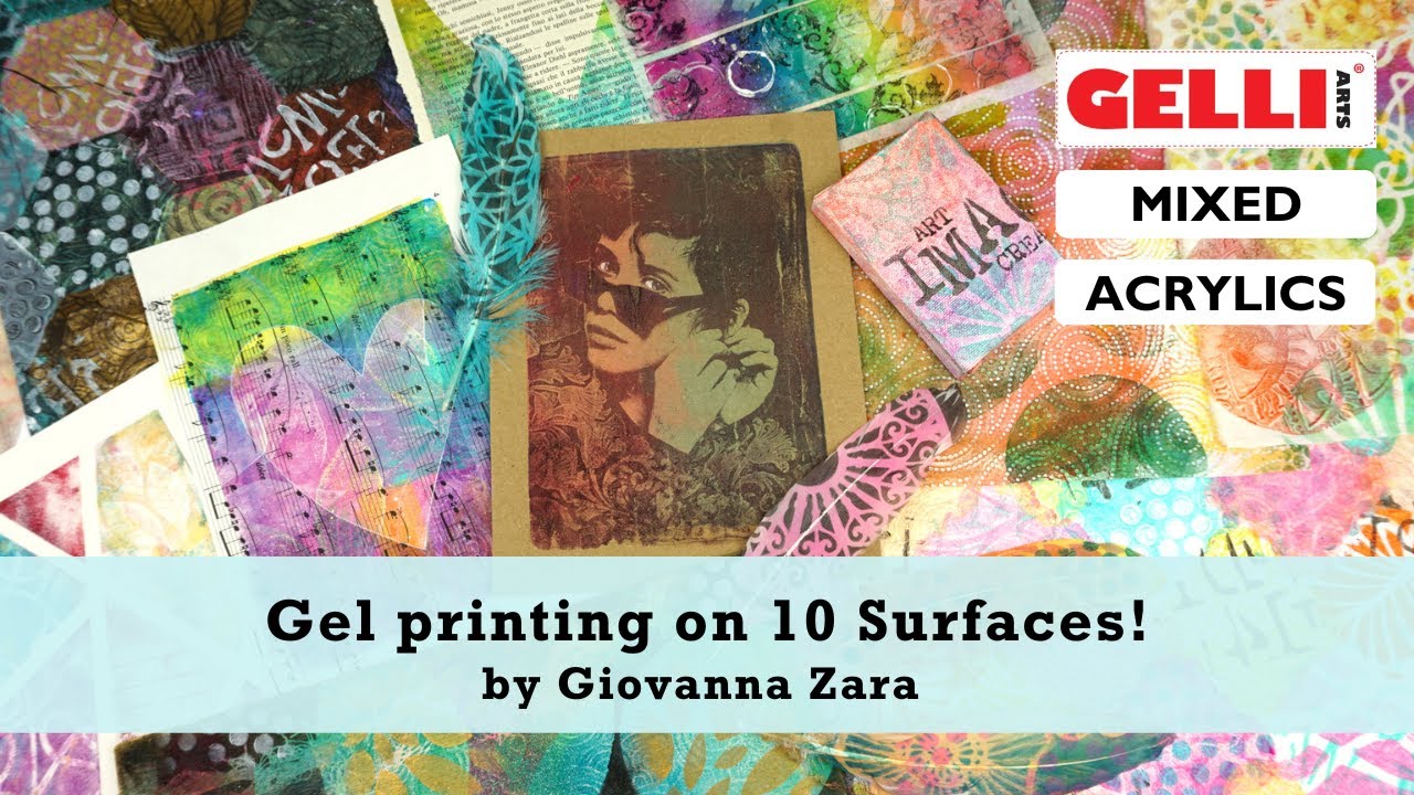 10 Surfaces to gel print on with Gelli Arts® - YouTube