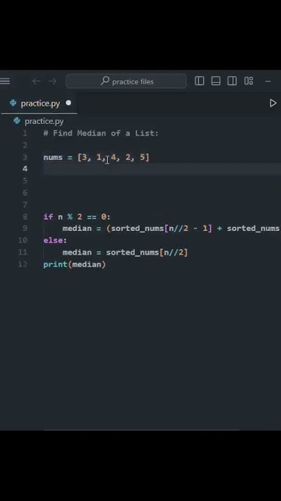 Find The Median Of List Python Pythonprogrammingcodinglearnpython