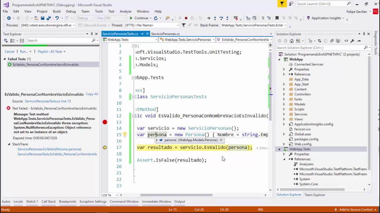 Haciendo Pruebas Unitarias en C# | Pruebas | Programando en ASP.NET MVC 5 - YouTube