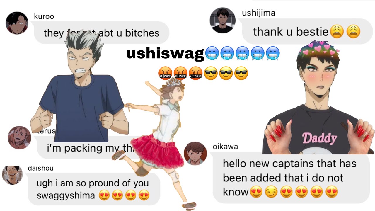 haikyuu texts - chaotic captains | swaggy ushijima? | - YouTube