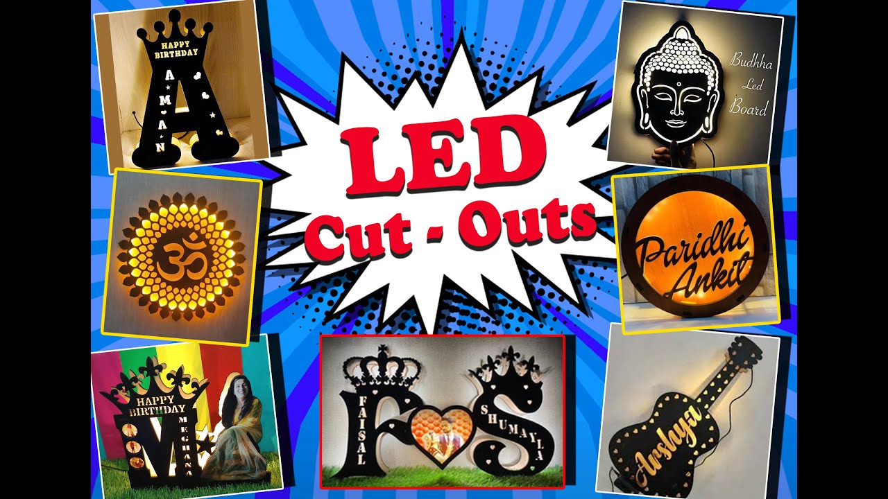 Mdf LED Cut Out | Sublimation Led Frames | Alphabet Wooden Led Name ...