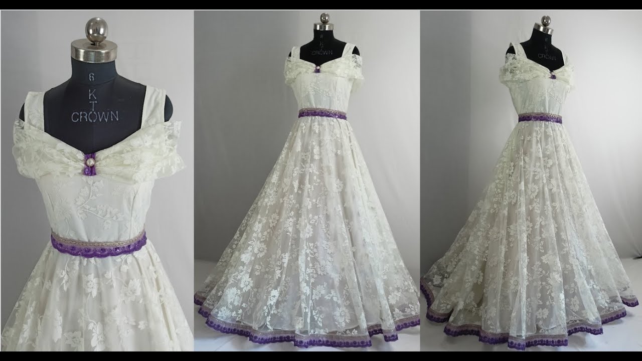 Designer Gown cutting and stitching | Designer Gown Design | Latest ...