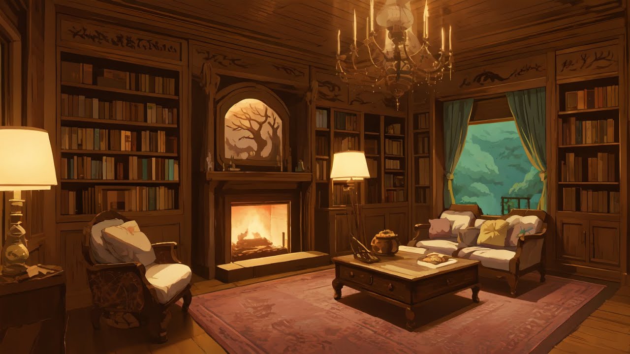 Old-fashioned study, The gentle rain is falling, Rain, Relax - YouTube