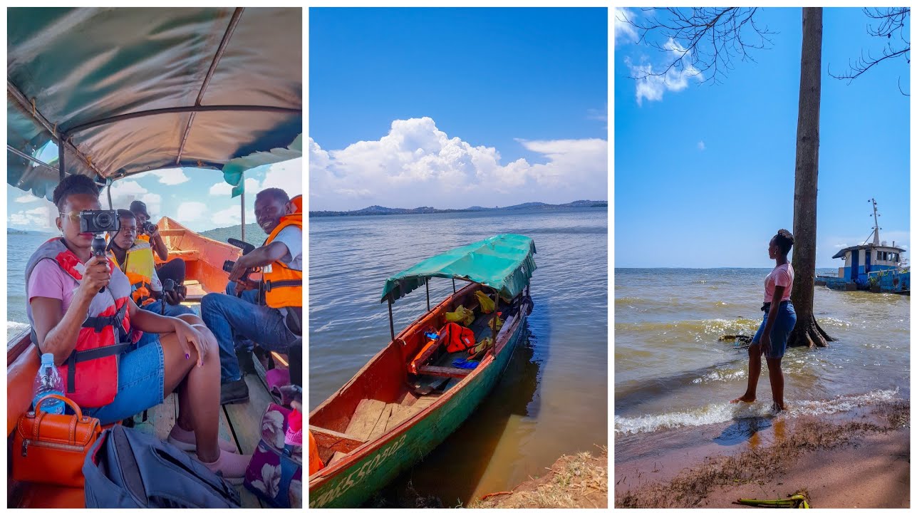 Boat ride on Lake Victoria to the beach. - YouTube