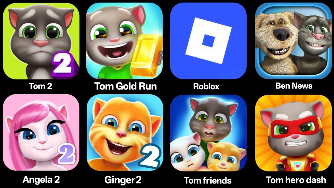 Talking Tom, Tom friends, tom gold run, tom hero dash, my tom, Angela ...