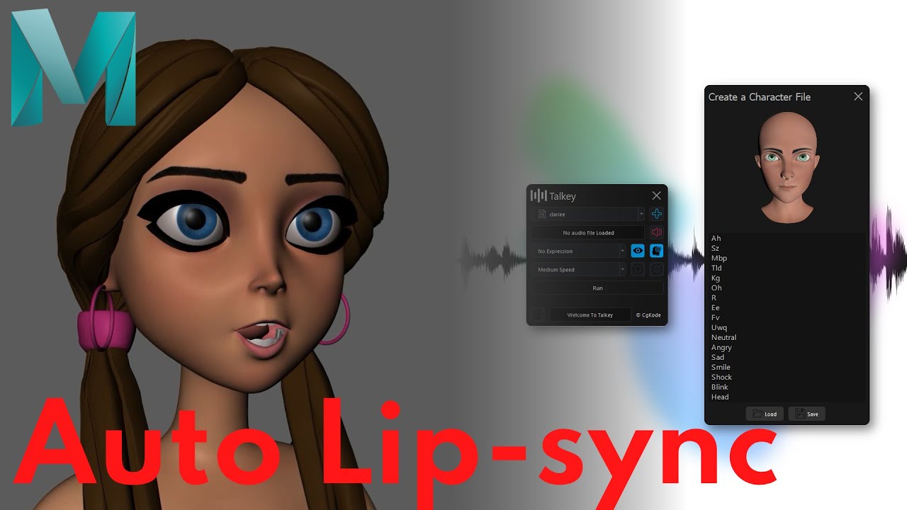 CgKode | Talkey - Audio Based Auto Lip-sync Plugin for Autodesk Maya - YouTube