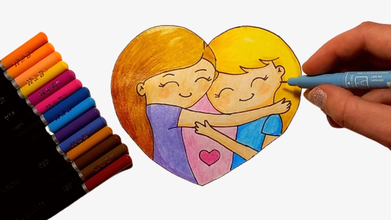 How to Draw a Cute Girls - Best Friend | Cute drawings - YouTube