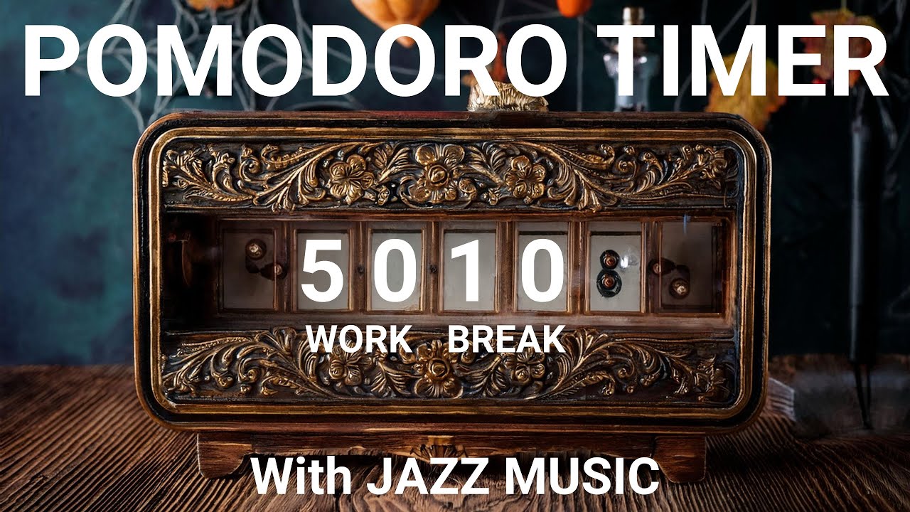50 / 10 Vintage Pomodoro Timer - 2 hours study || With Jazz Music ...