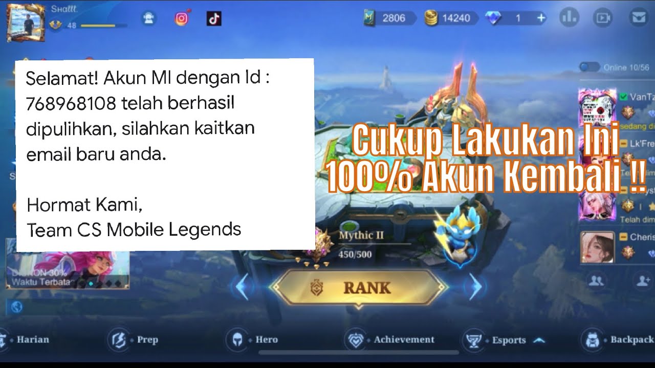 AKUN ML KENA HACK? CUKUP LAKUKAN CARA INI, 100% AKUN KEMBALI - YouTube