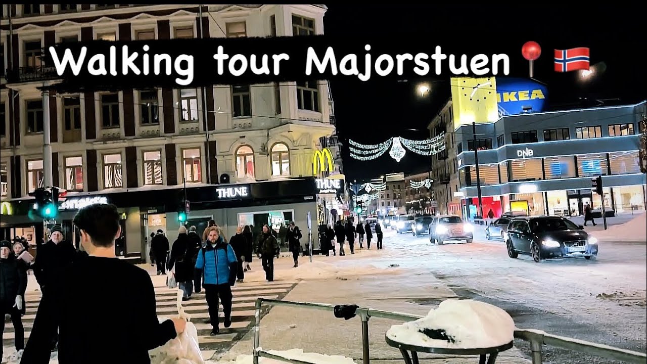 Walking tour Majorstuen Oslo Norway🇳🇴HD-Rush street-Famous places of ...
