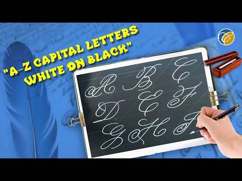 Artistic Capital Letters A to Z ।। White Pen Calligraphy on Black Paper