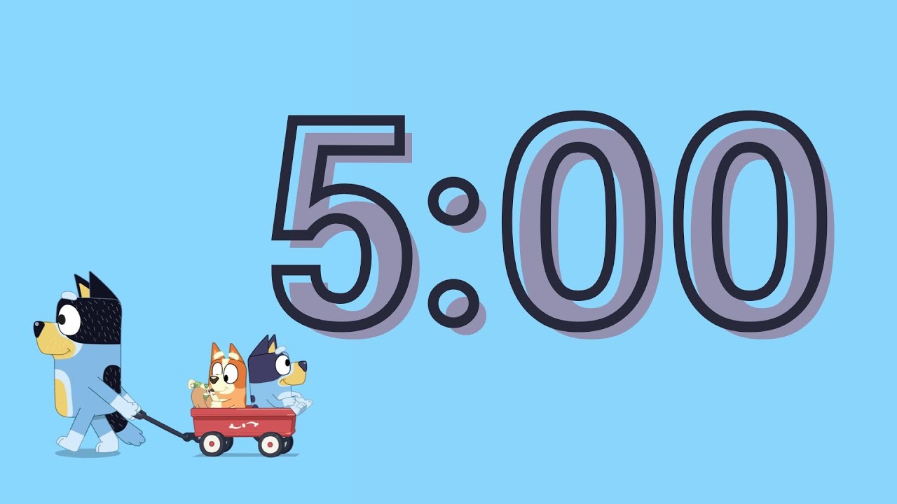 5 Minute Bluey Timer - Dad Bluey Bingo in a Wagon Timer - Five Minute ...