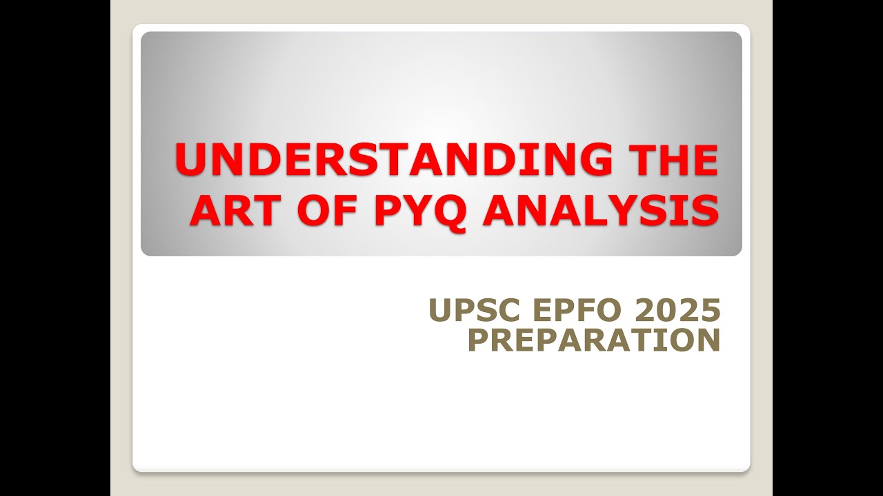UPSC EPFO PYQ Analysis ..Industrial Relation and labour law question ...