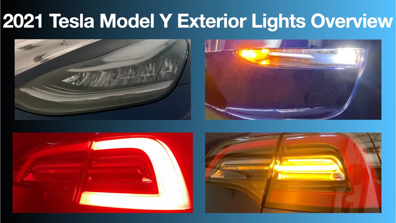 2021 Tesla Model Y Exterior Lights Overview - YouTube