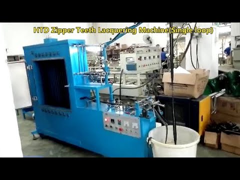 HTD Zipper Teeth Head Lacquering Machine (single loop) - YouTube