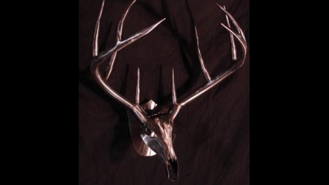 European Mount Deer Head Skull Metal Sculpture, Deer Hunting, Metal Art ...