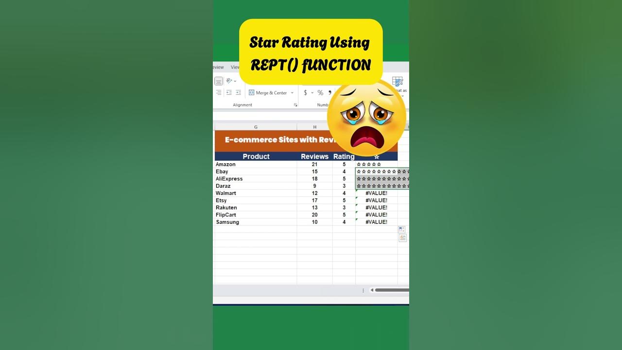 ⭐ Star Rating in Excel with REPT Function | Quick Excel Tip #excel #microsoftexcel #shorts - YouTube