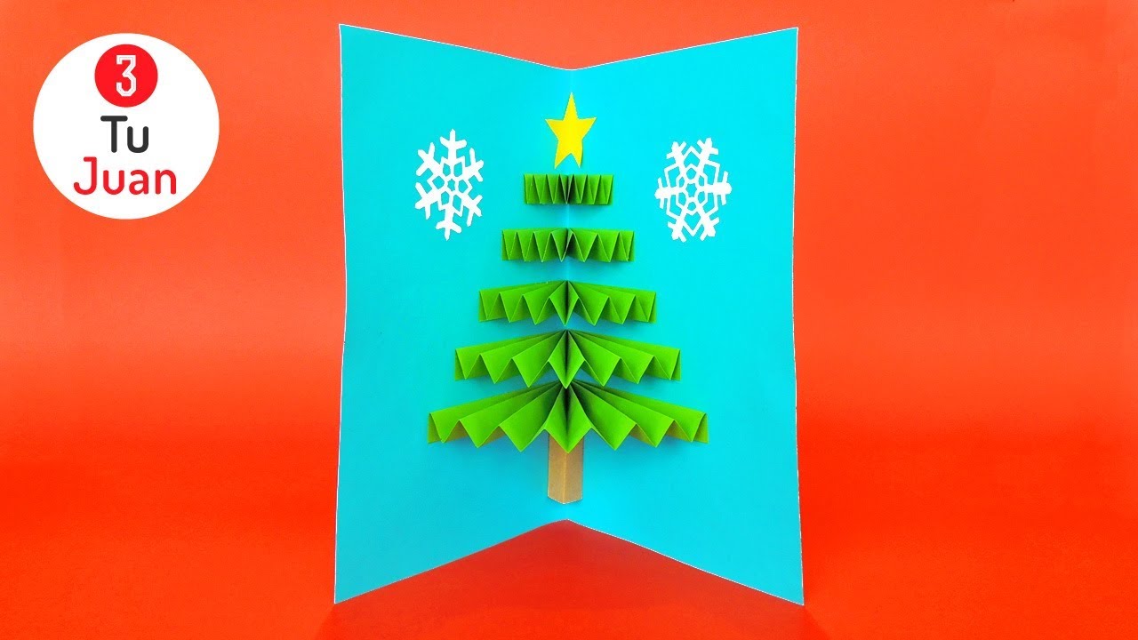 Tarjetas de NAVIDAD 3D con Árbol de Navidad POP UP - Manualidades ...