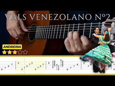 VALS VENEZOLANO N° 2 (Andreina) 🎸 Antonio Lauro || Tutorial Guitarra Clásica + TABS (Normal/Lento)