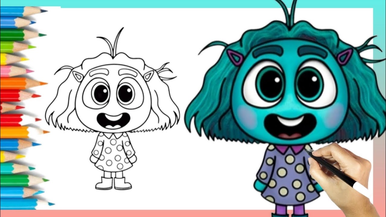 How To Draw Envy from Inside Out 2 - Disney Pixar - Easy Step by step ...