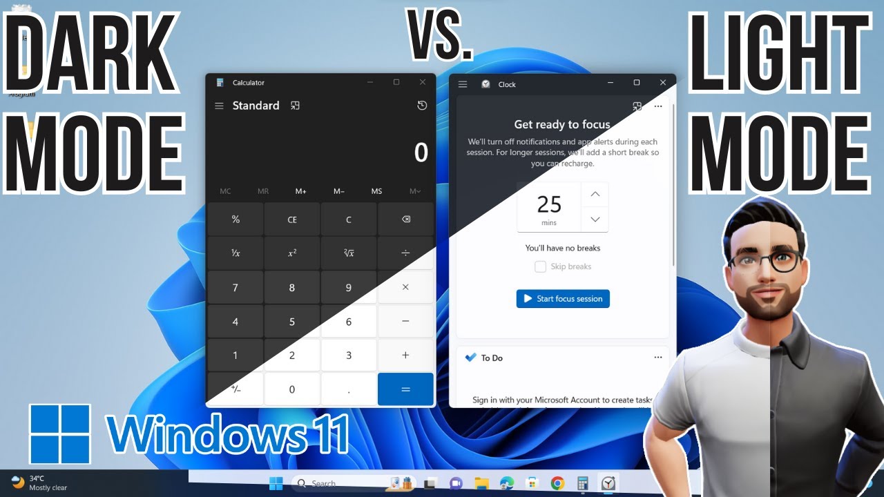 Change your default apps mode between dark mode and light mode Easily ...