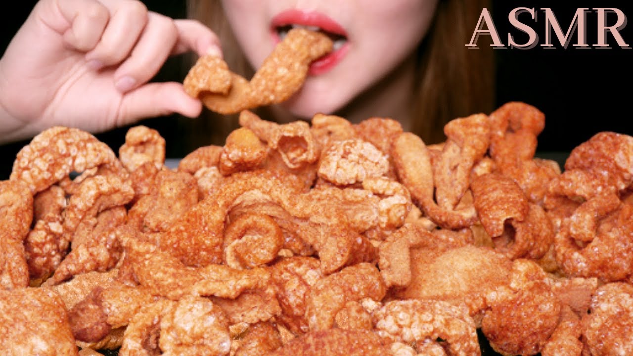 ASMR EATING PORK RINDS, CHICHARRON, FRIED PORK SKIN MUKBANG | 돼지껍데기 튀김 ...