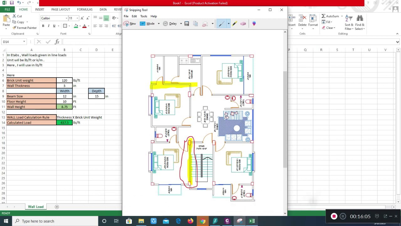 Wall load Excel for Etabs - YouTube