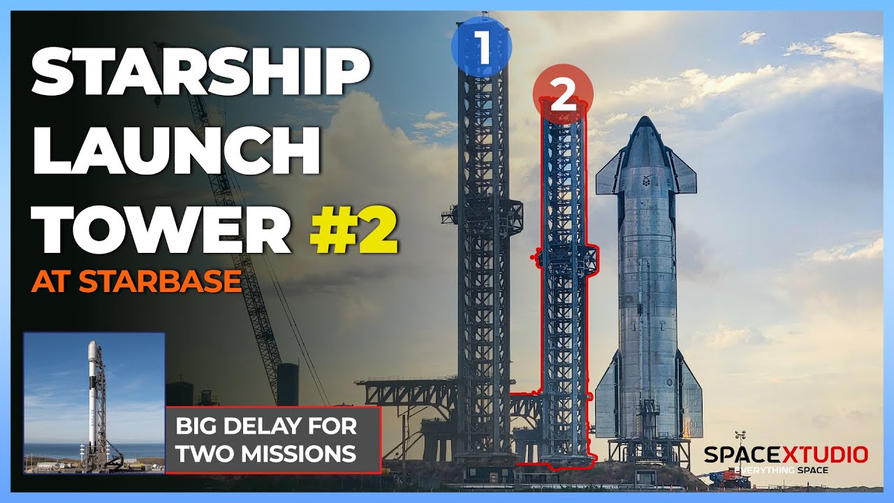 Starship Launch Tower #2 For Starbase Soon | Falcon Missions Delay + RocketLab Back In Business ...