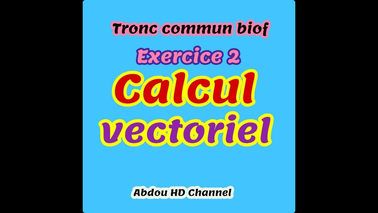 Calcul vectoriel Exercice2 tronc commun scientifique biof - YouTube