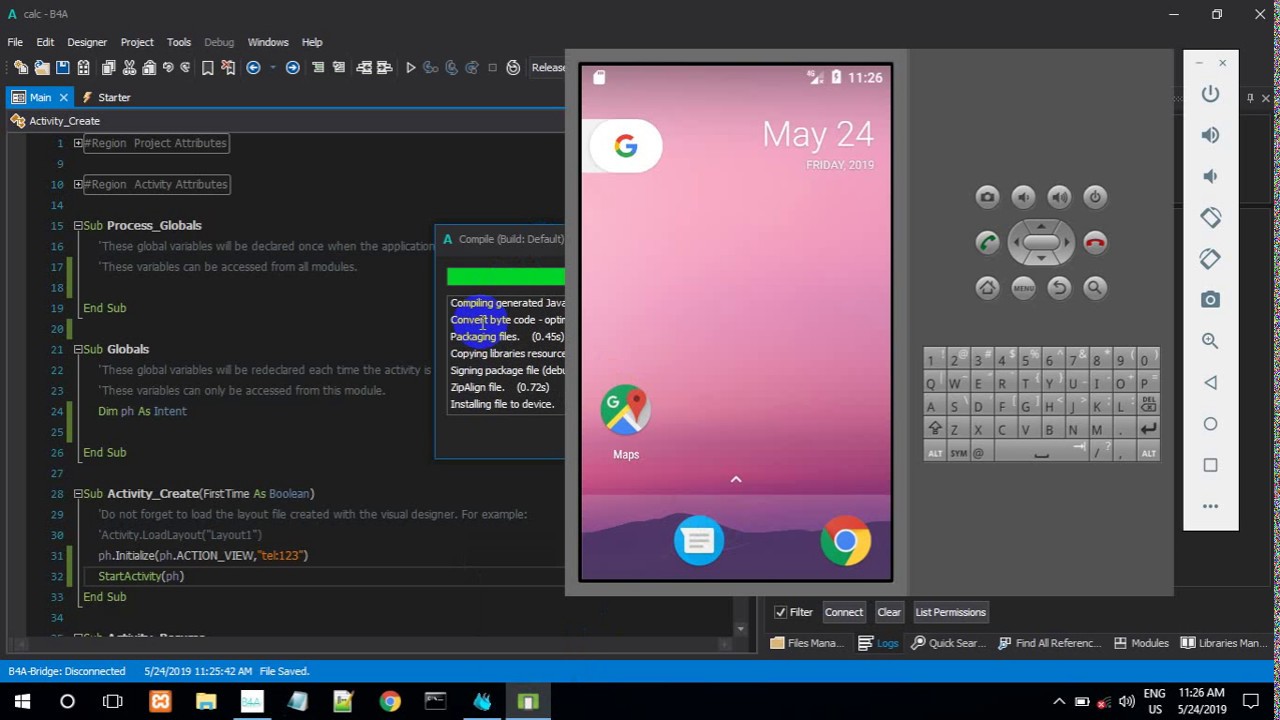 Basic4Andoird (B4A) Phone Calls Example - YouTube