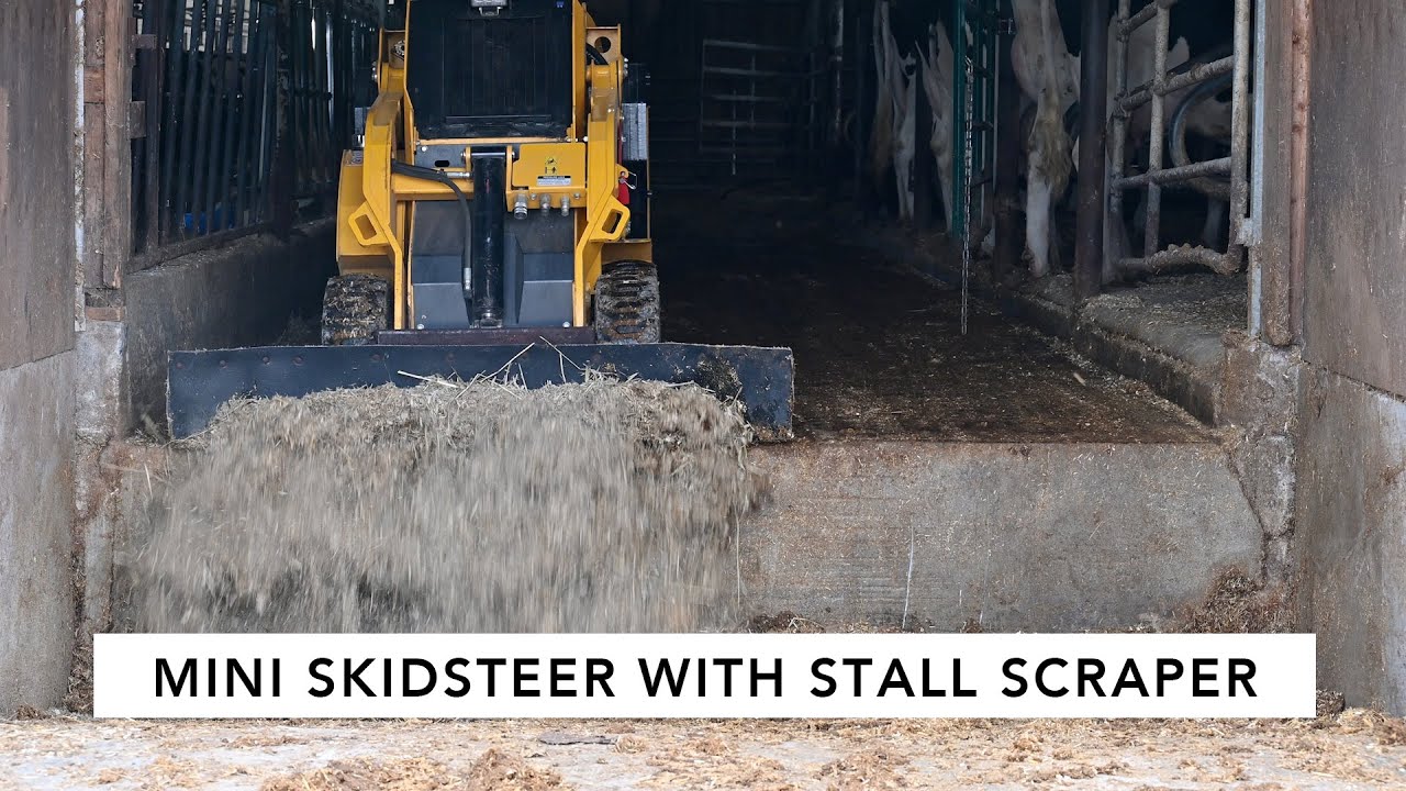 Mini Skidsteer with Stall Scraper - YouTube