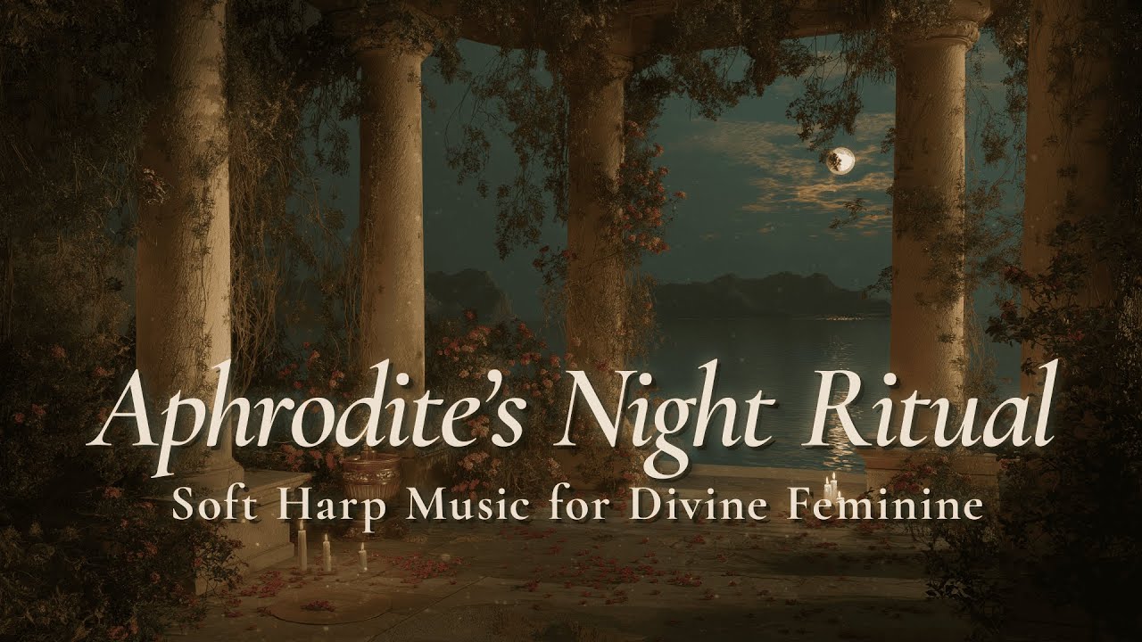 Aphrodite’s Night Ritual 🌙 Soft Harp Music for Lunar Beauty and ...