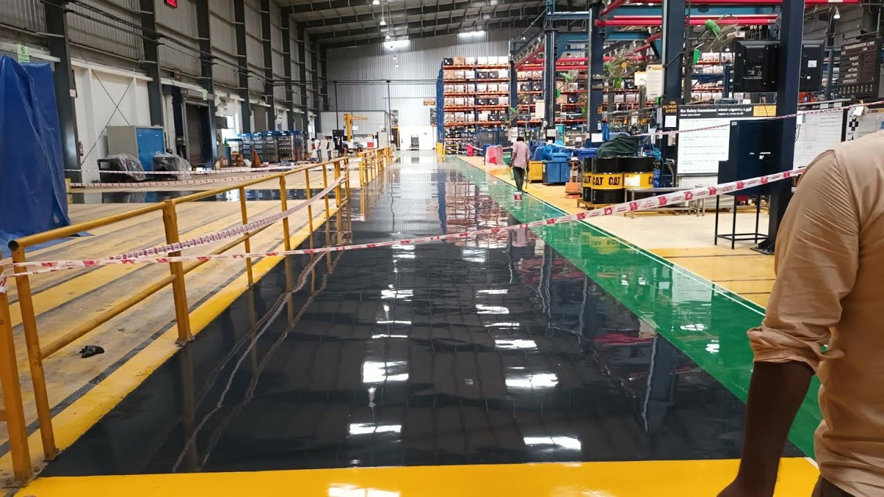 One colour epoxy ফ্লোর complete for Chittaranjan rail workshop। Call ...