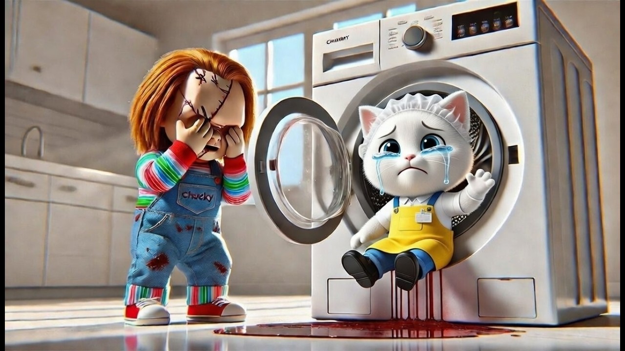 Kitten Chucky Machine Mess Poor Mother Cat - YouTube