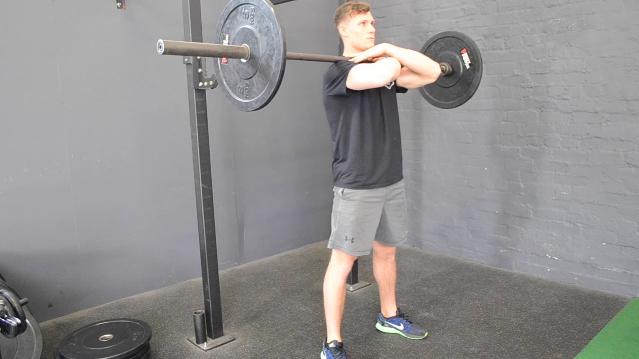 BARBELL FRONT SQUAT (CROSS GRIP) - YouTube