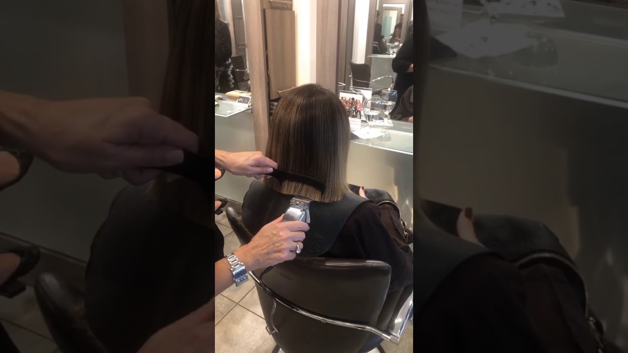 NEW ! Razor haircut technique for a perfect sharp Lob • - YouTube