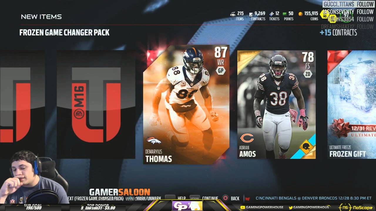 TEBOW! SAVE THIS BUNDLE! FROZEN GAME CHANGER PACK OPENING - MADDEN 16 ...