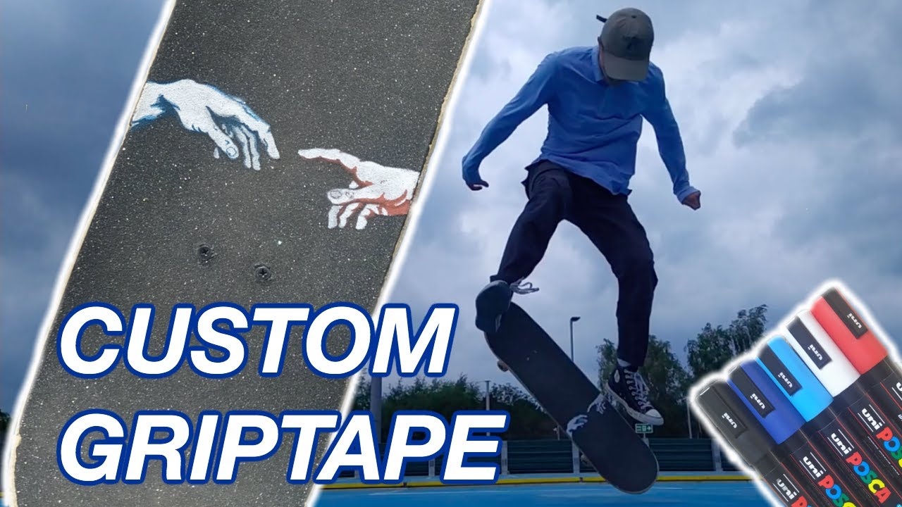 HOW I CUSTOMISED MY GRIPTAPE SKATEBOARD ART - YouTube