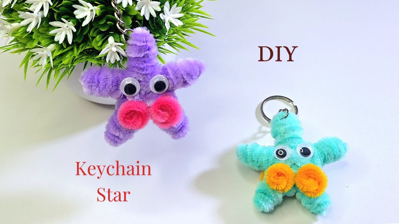 DIY Star | How to Make a Keychain Star with Pipe Cleaners - Easy Craft ...