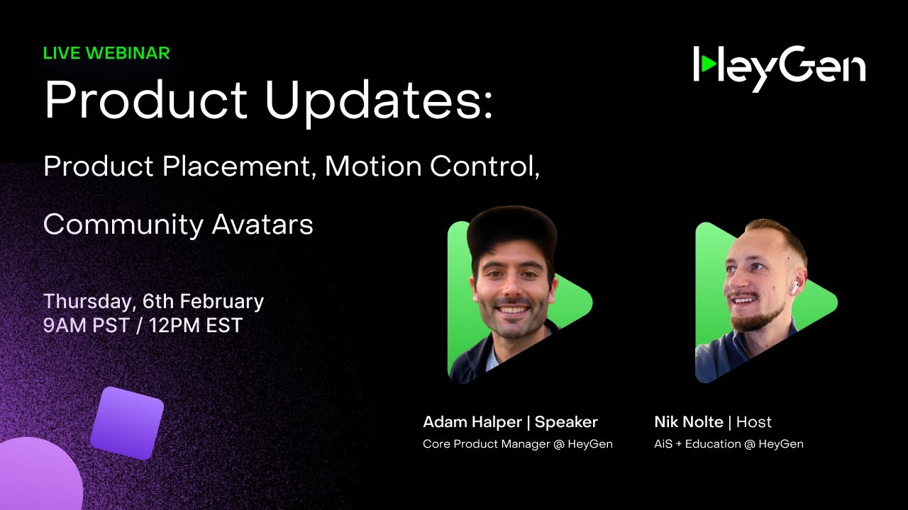 Product Updates: Product Placement, Motion Control, Community Avatars ...