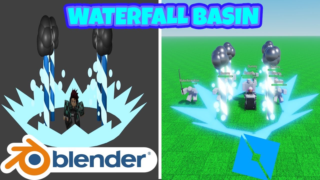 Blender VS Roblox Studio 🌊Water Breathing : Waterfall Basin - YouTube