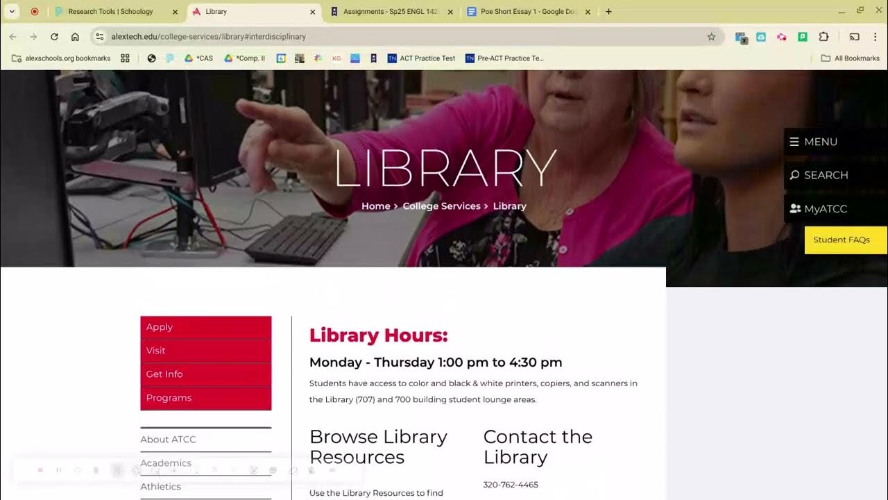 ATCC Brightspace, Library, Office 365 - YouTube