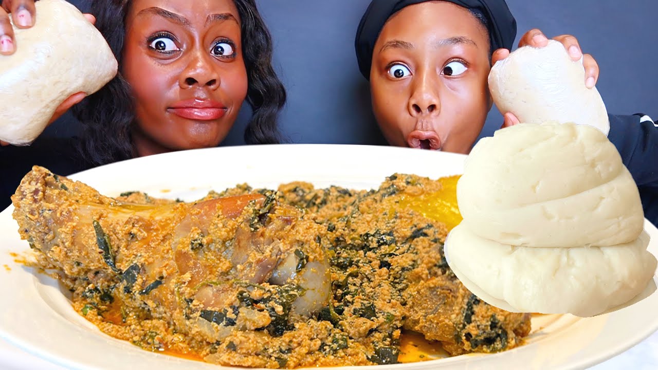 ASMR FUFU & EGUSI SOUP MUKBANG (No talking) Nigerian food |Eating ...