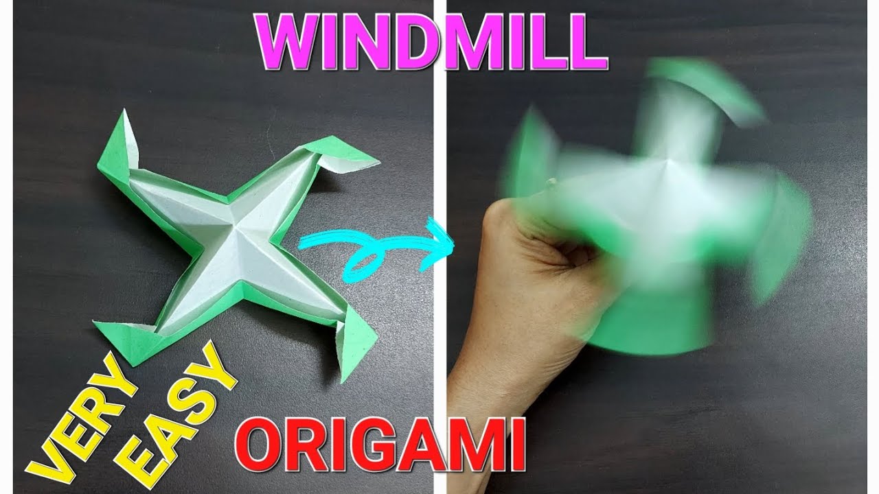 HOW TO MAKE VERY EASY ORIGAMI WINDMILL - YouTube
