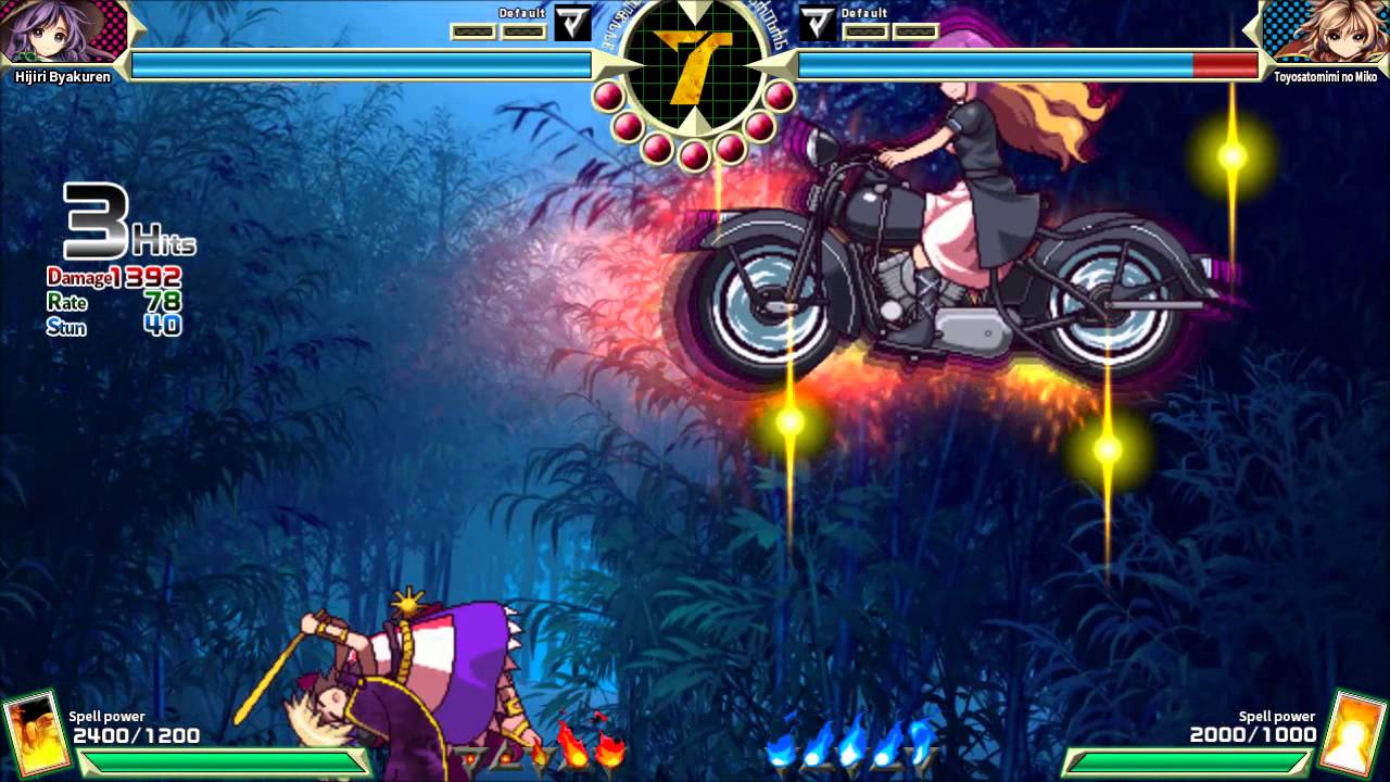 Byakuren drives a motorcycle over Miko - YouTube